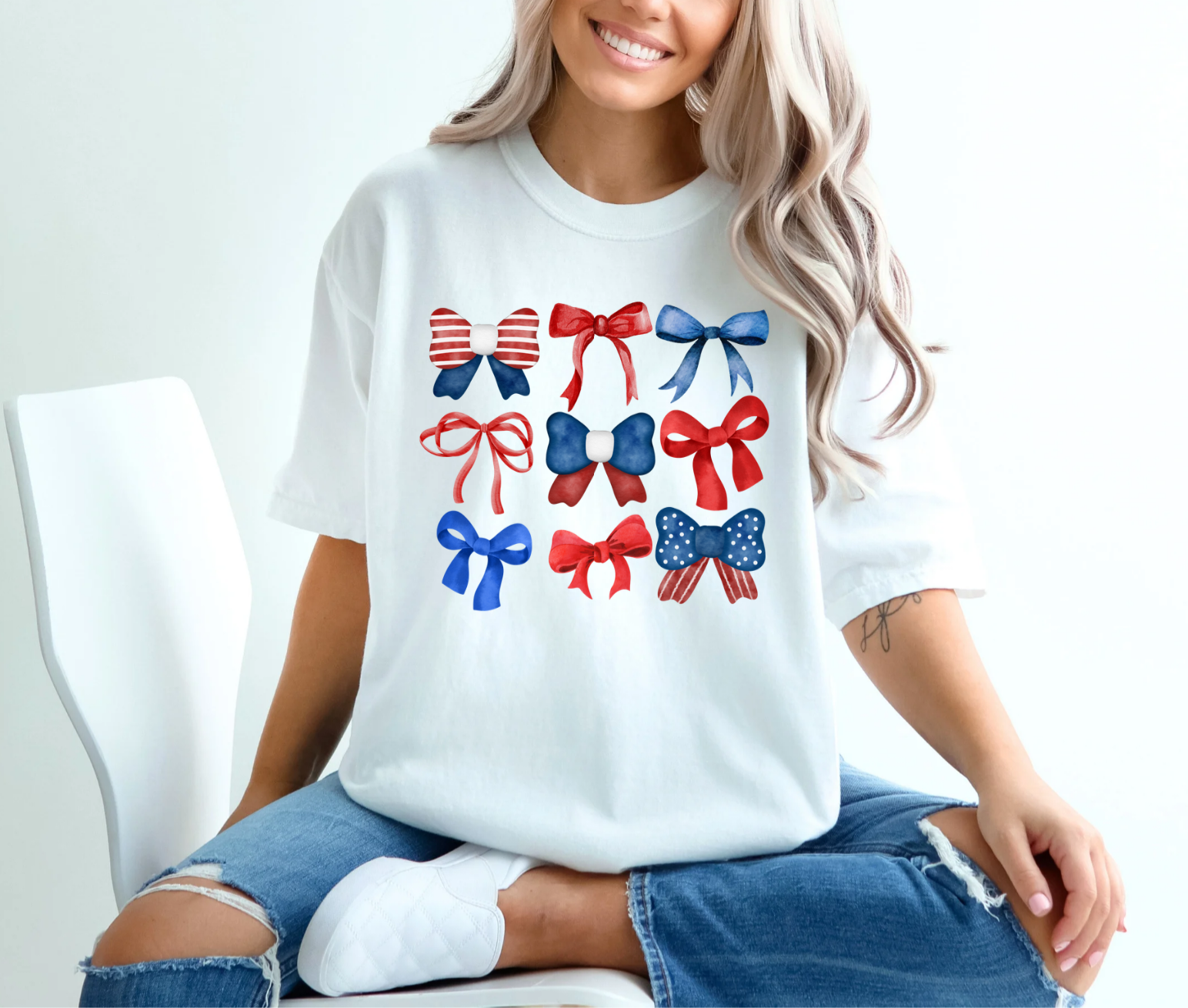 Red White & Blue Bows Shirt – MUDBUGSBTQ